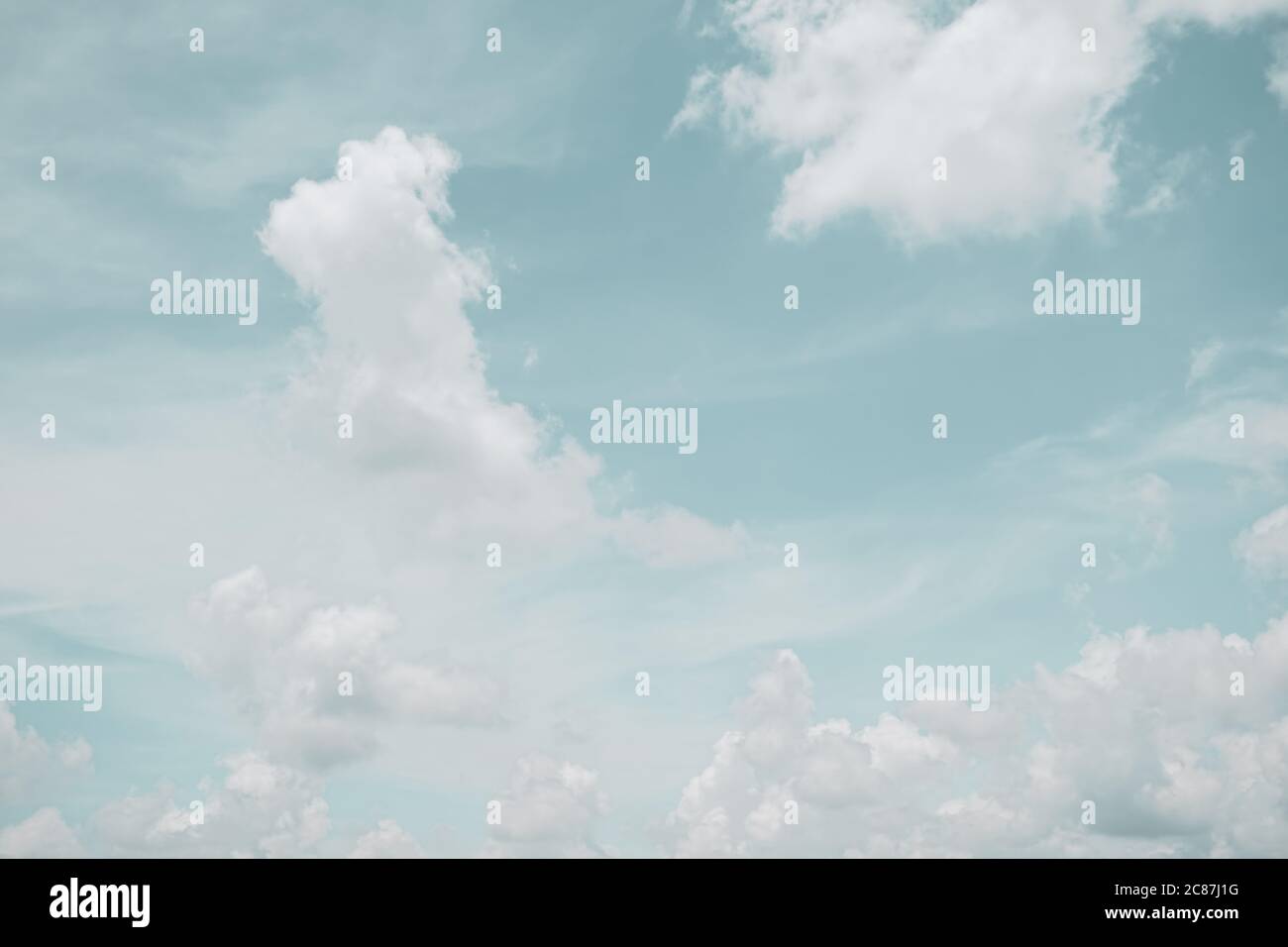 Copy space minimal concept of summer blue sky and white cloud abstract ...