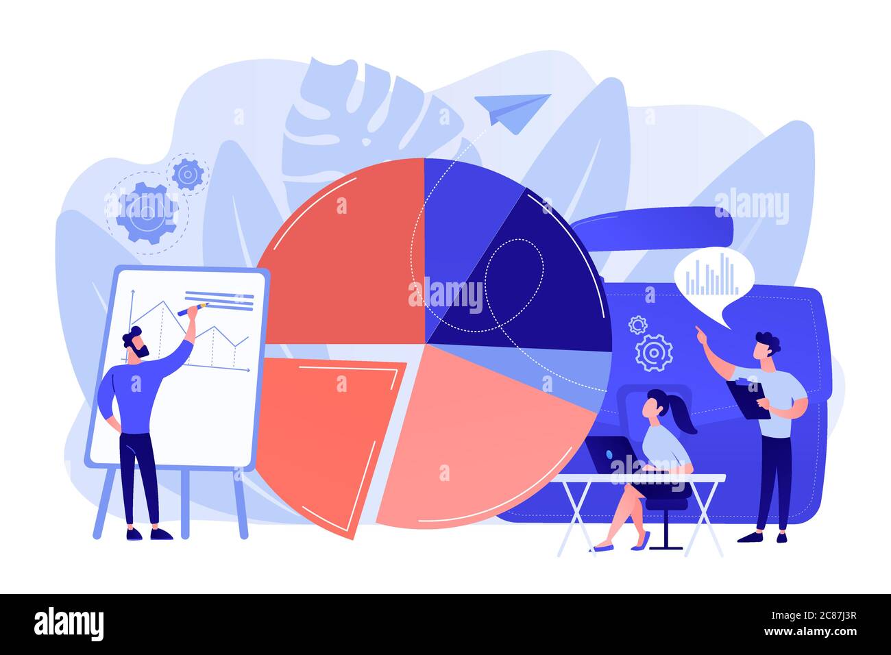 Business statistics concept vector illustration Stock Vector Image ...