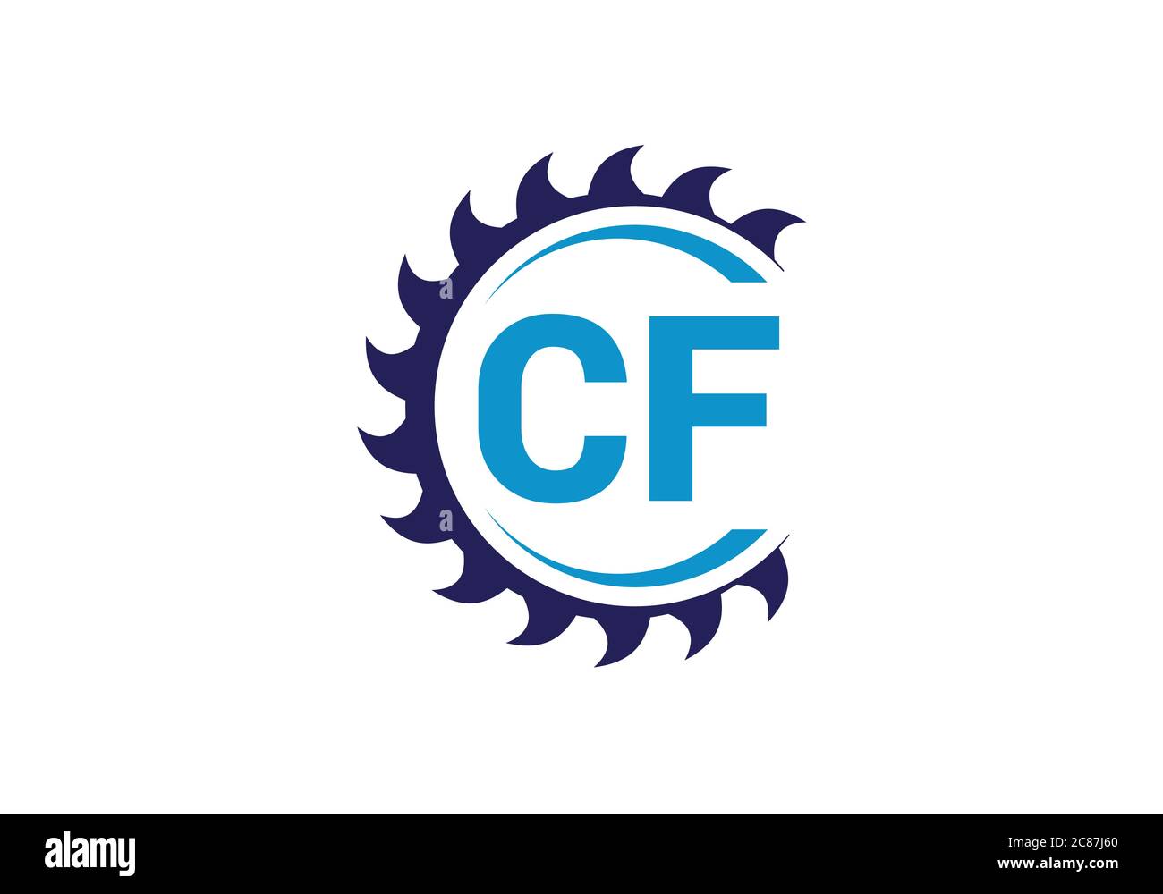 Initial Monogram Letter C F Logo Design Vector Template. C F Letter ...