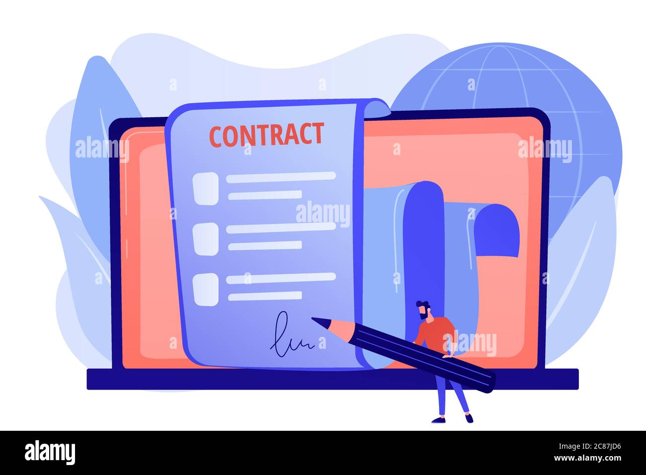 Electronic contract concept vector illustration Stock Vector Image ...