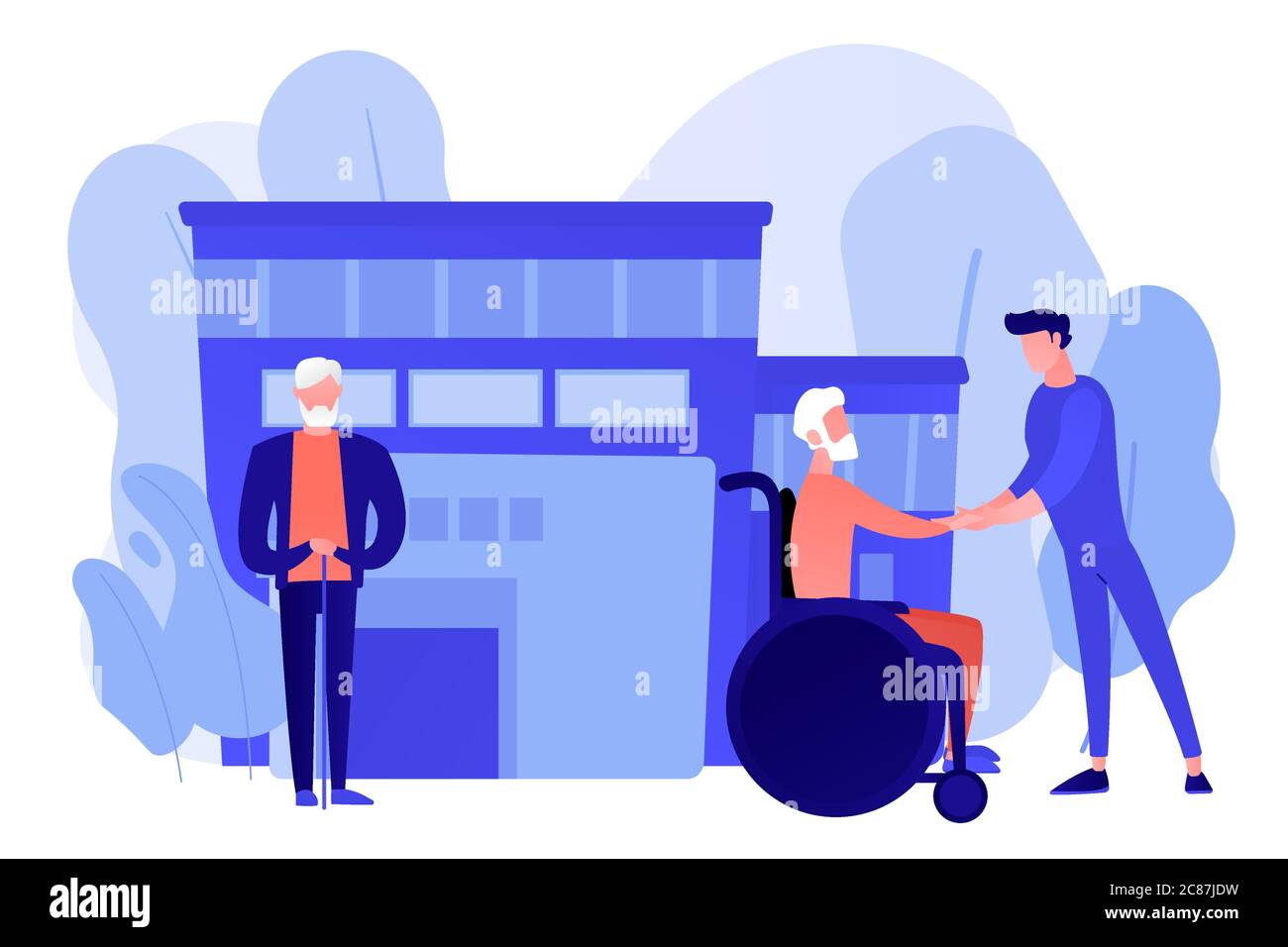 Care worker elderly Stock Vector Images - Alamy