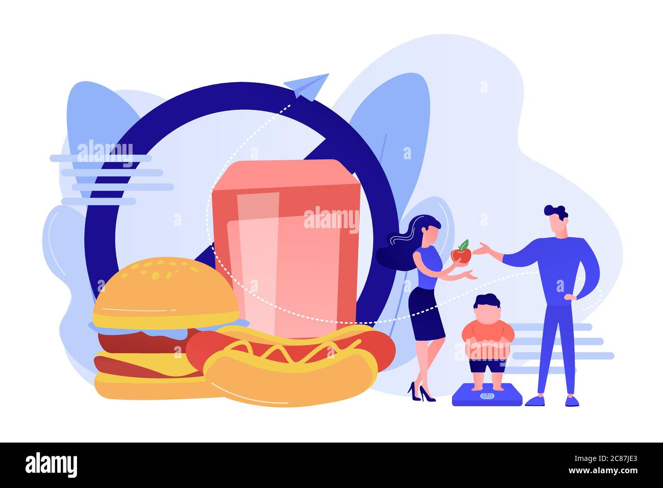 Child overweight concept vector illustration Stock Vector Image & Art ...