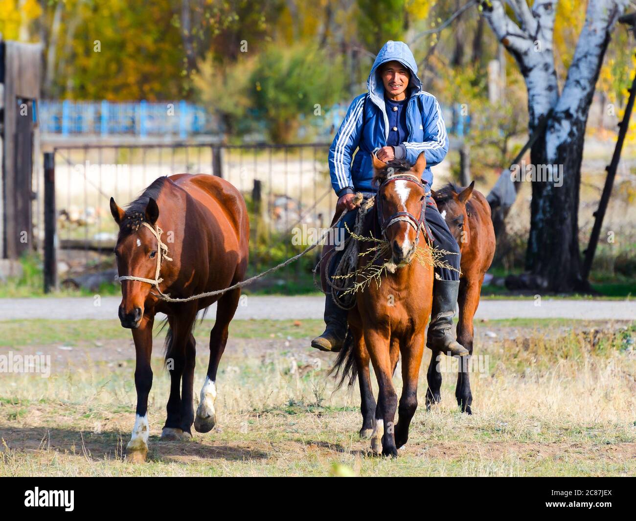 Farmer riding a horse hi-res stock photography and images - Alamy