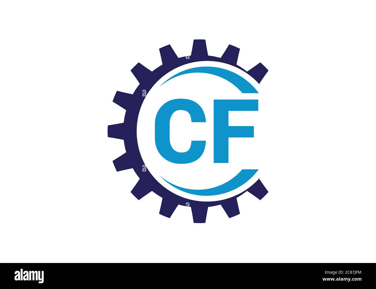 Initial Monogram Letter C F Logo Design Vector Template. C F Letter ...