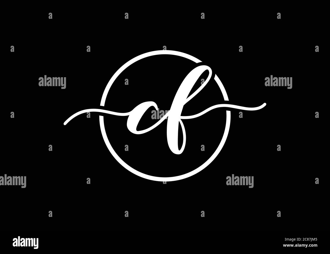 Initial Monogram Letter C F Logo Design Vector Template. C F Letter ...