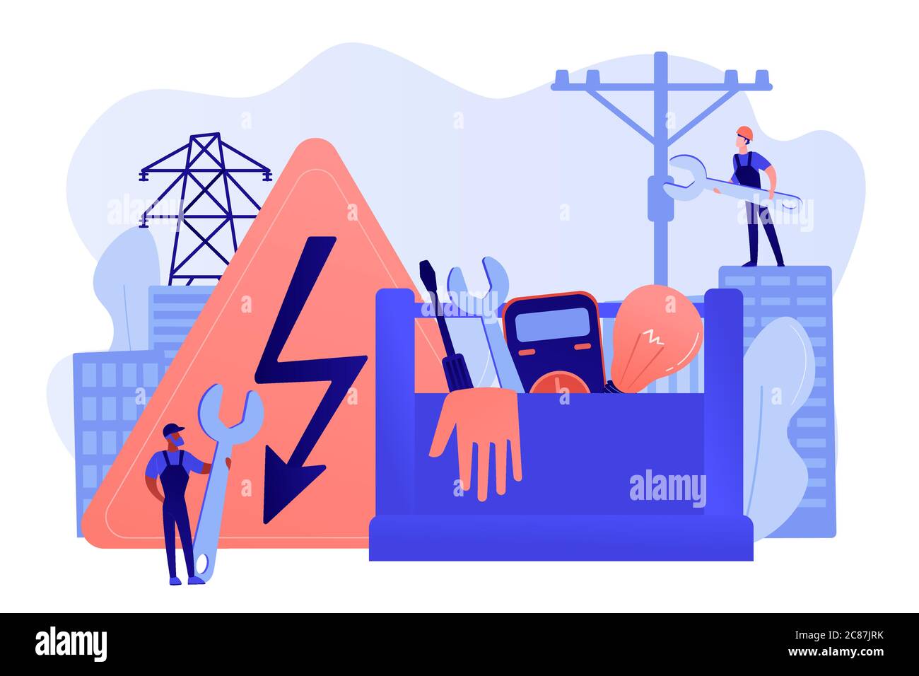 Electrician services concept vector illustration Stock Vector Image ...