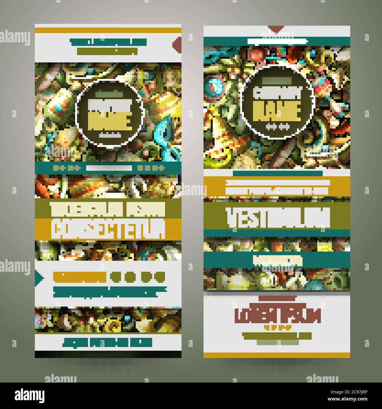 Cartoon vector doodles Latin America vertical banners Stock Vector ...