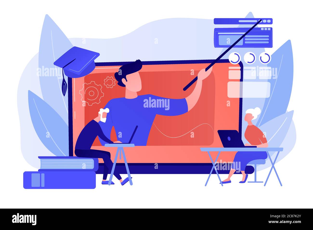 Online learning for seniors concept vector illustration Stock Vector ...
