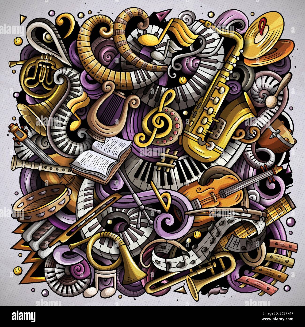 Cartoon vector doodles Classic music illustration Stock Vector Image ...