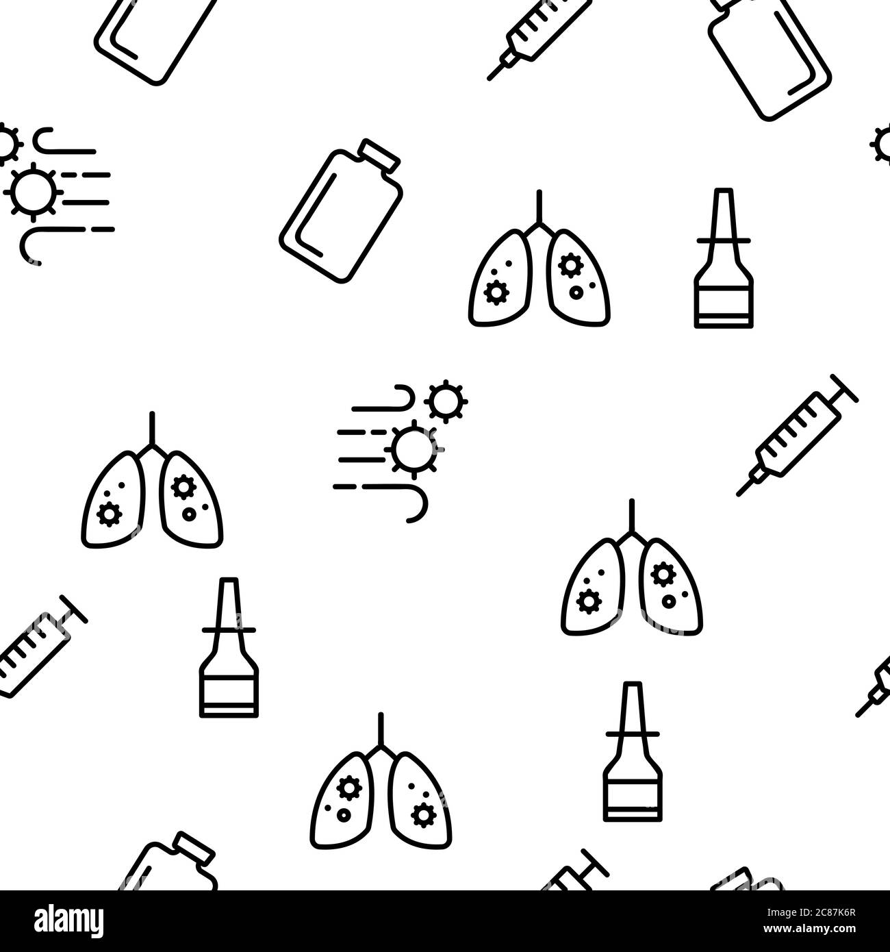 Flu Symptoms And Cure Vector Seamless Pattern Stock Vector Image & Art ...