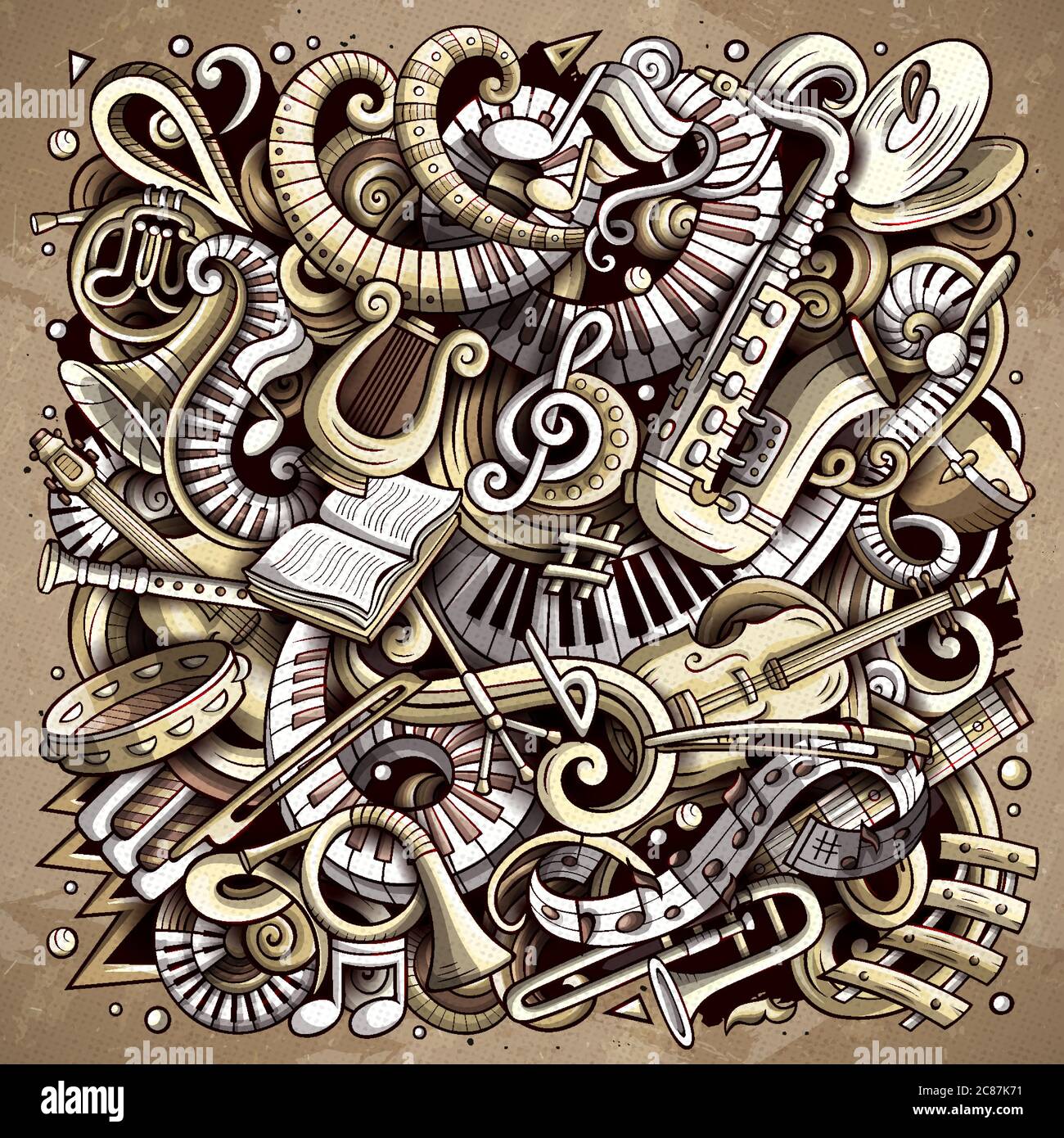 Cartoon vector doodles Disco music illustration Stock Vector Image ...