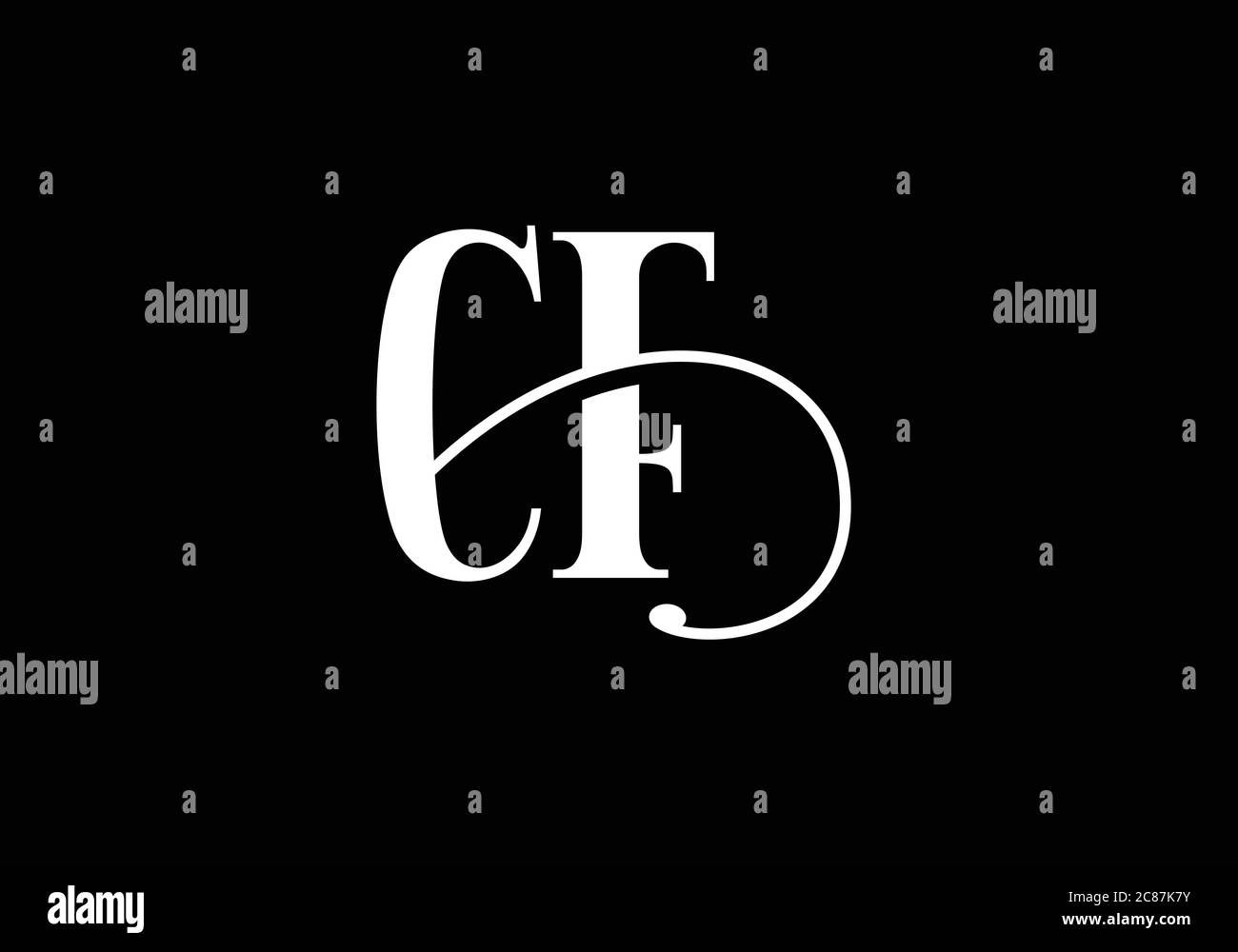 Initial Monogram Letter C F Logo Design Vector Template. C F Letter ...