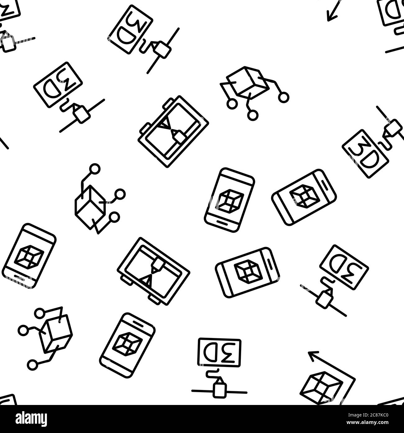 3d Printing Processing Vector Seamless Pattern Stock Vector Image & Art ...