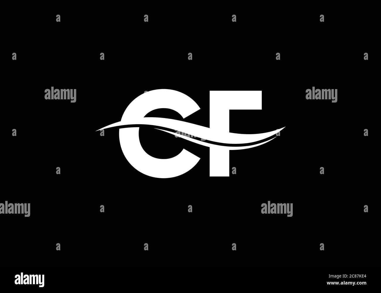 Initial Monogram Letter C F Logo Design Vector Template. C F Letter ...