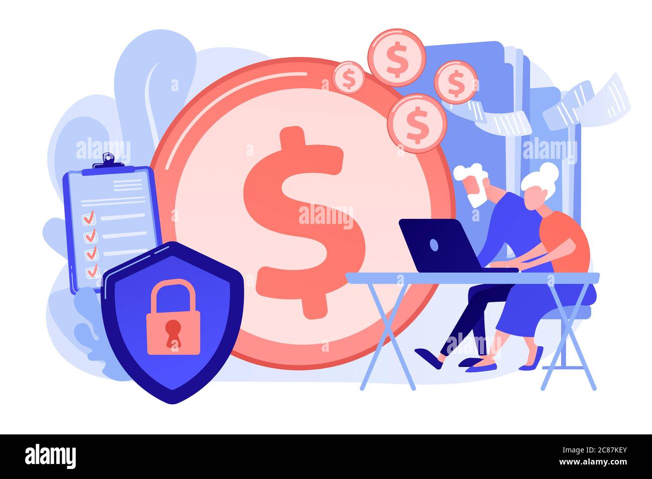 Elderly financial security concept vector illustration Stock Vector ... Elderly financial security concept vector illustration Stock Vector ...