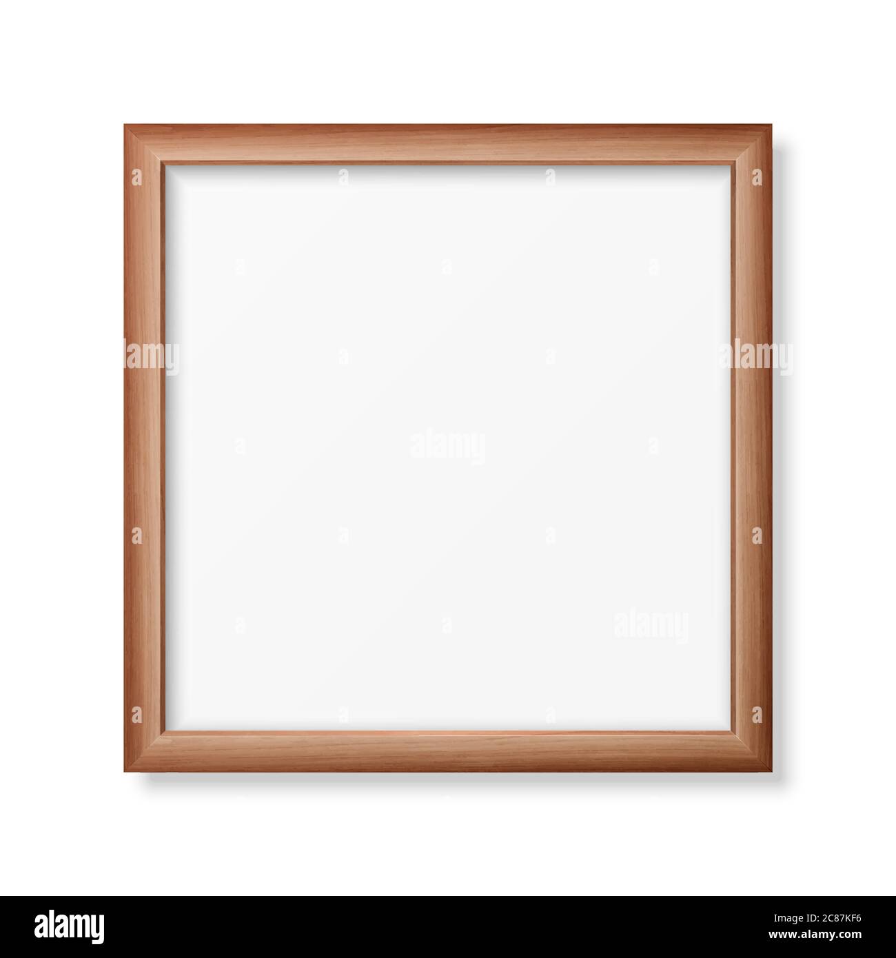Vector 3d Realistic Square Brown Wooden Simple Modern Frame Icon ...