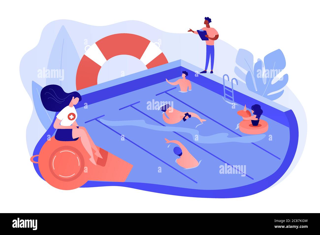 Swimming and lifesaving classes concept vector illustration Stock ... Swimming and lifesaving classes concept vector illustration Stock ...