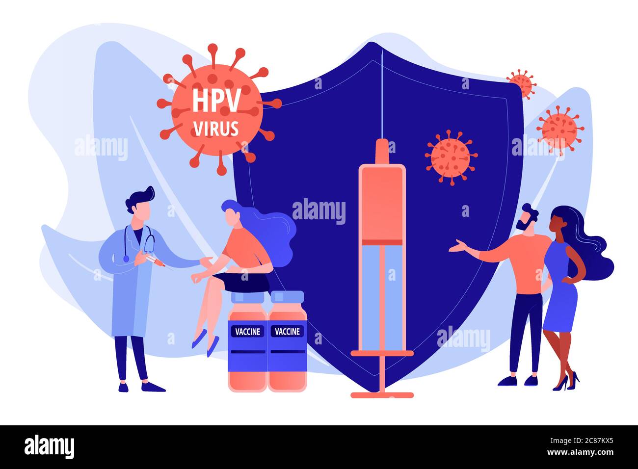 HPV vaccination concept vector illustration Stock Vector Image & Art ...