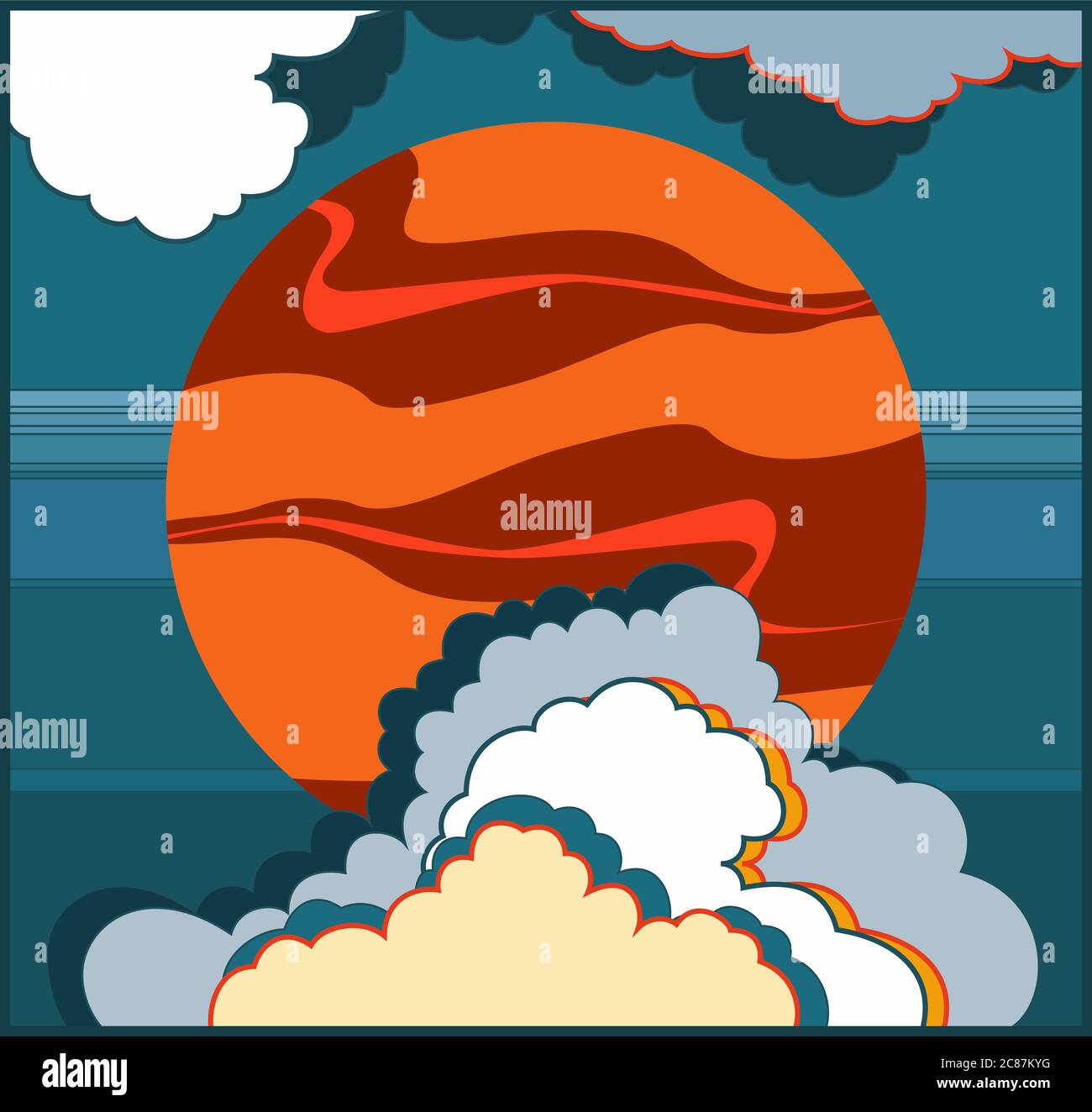 Mars vector illustration. Red isolated planet and sky. Hand drawn ... Mars vector illustration. Red isolated planet and sky. Hand drawn ...