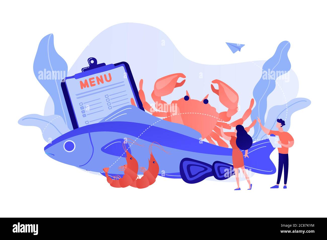 Seafood menu concept vector illustration Stock Vector Image & Art - Alamy