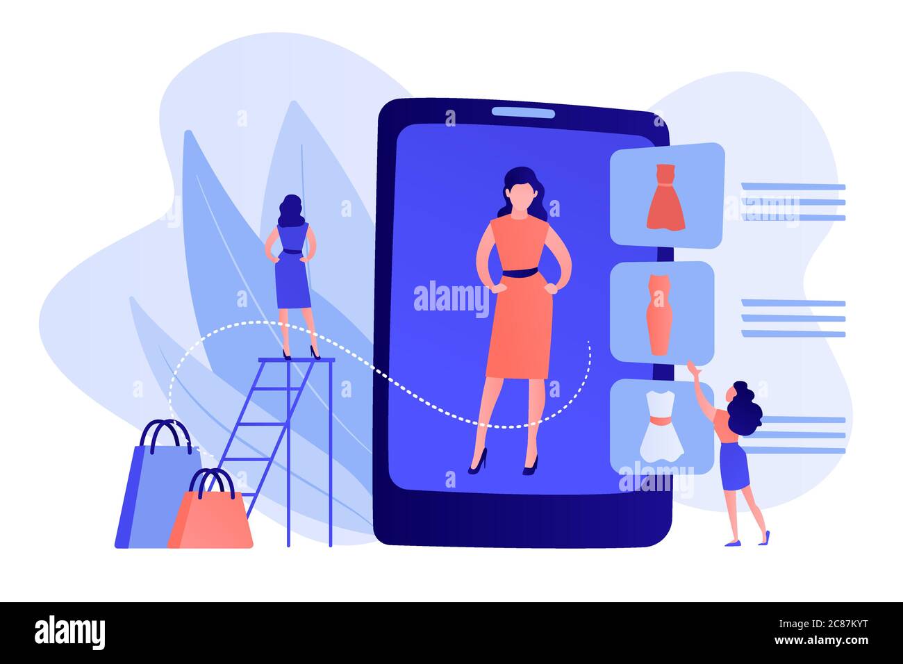 Virtual fitting room concept vector illustration Stock Vector Image ...