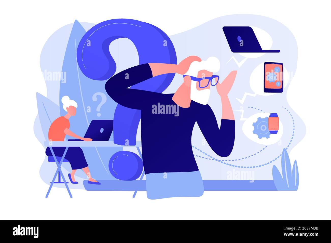 Low-technical communication concept vector illustration Stock Vector ...