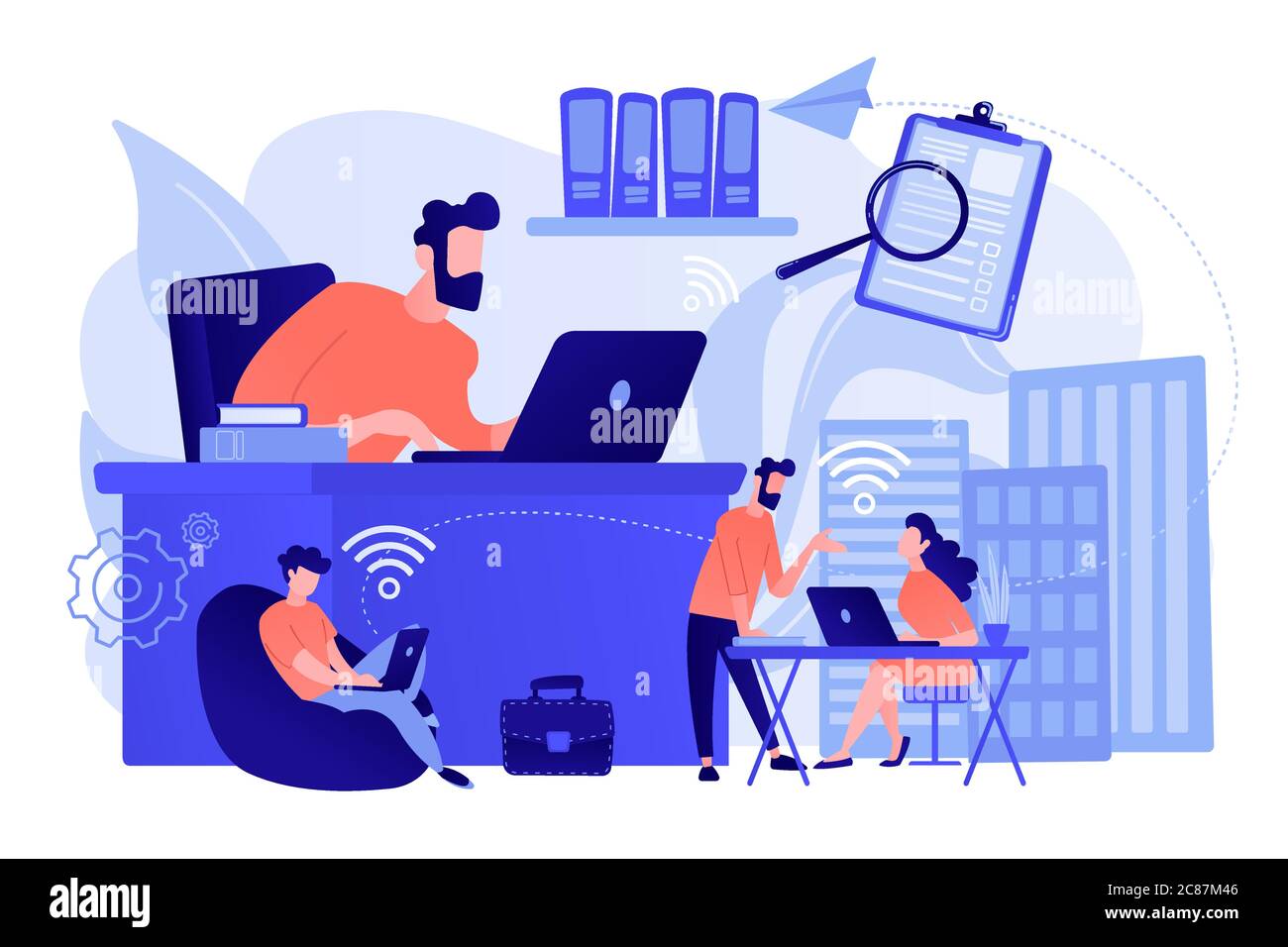 On-demand urban workspace concept vector illustration Stock Vector ...