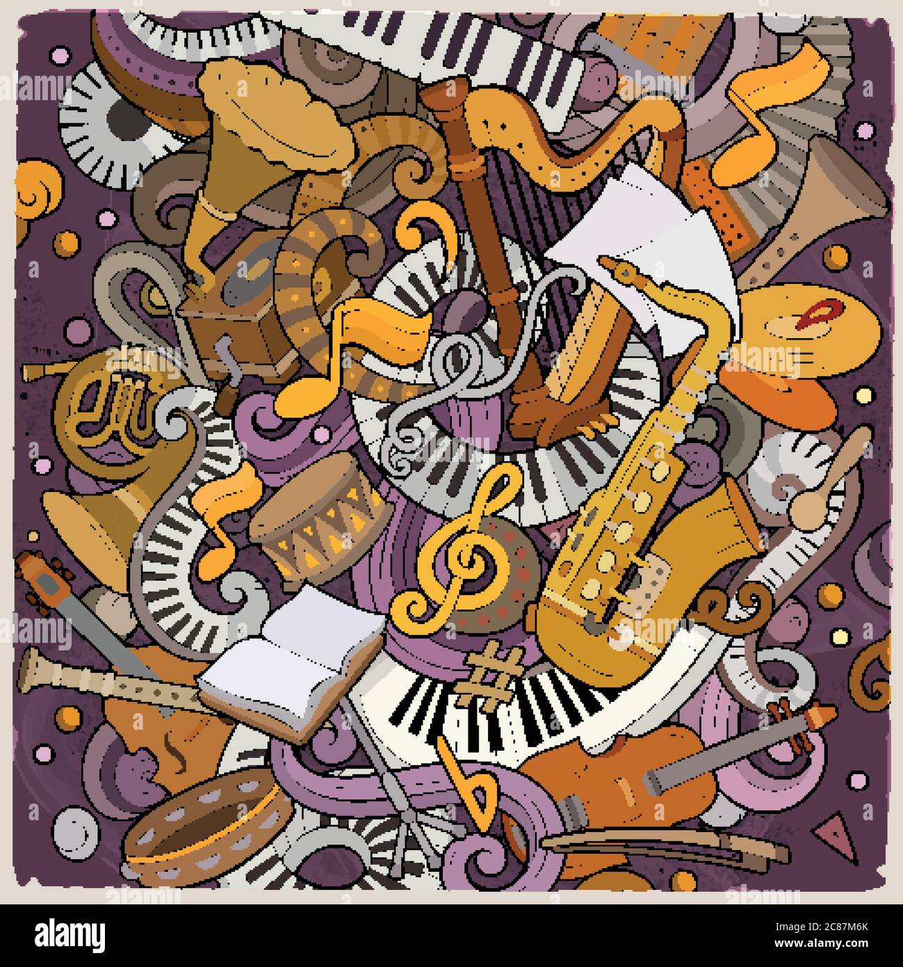Cartoon vector doodles Classic music illustration Stock Vector Image ...