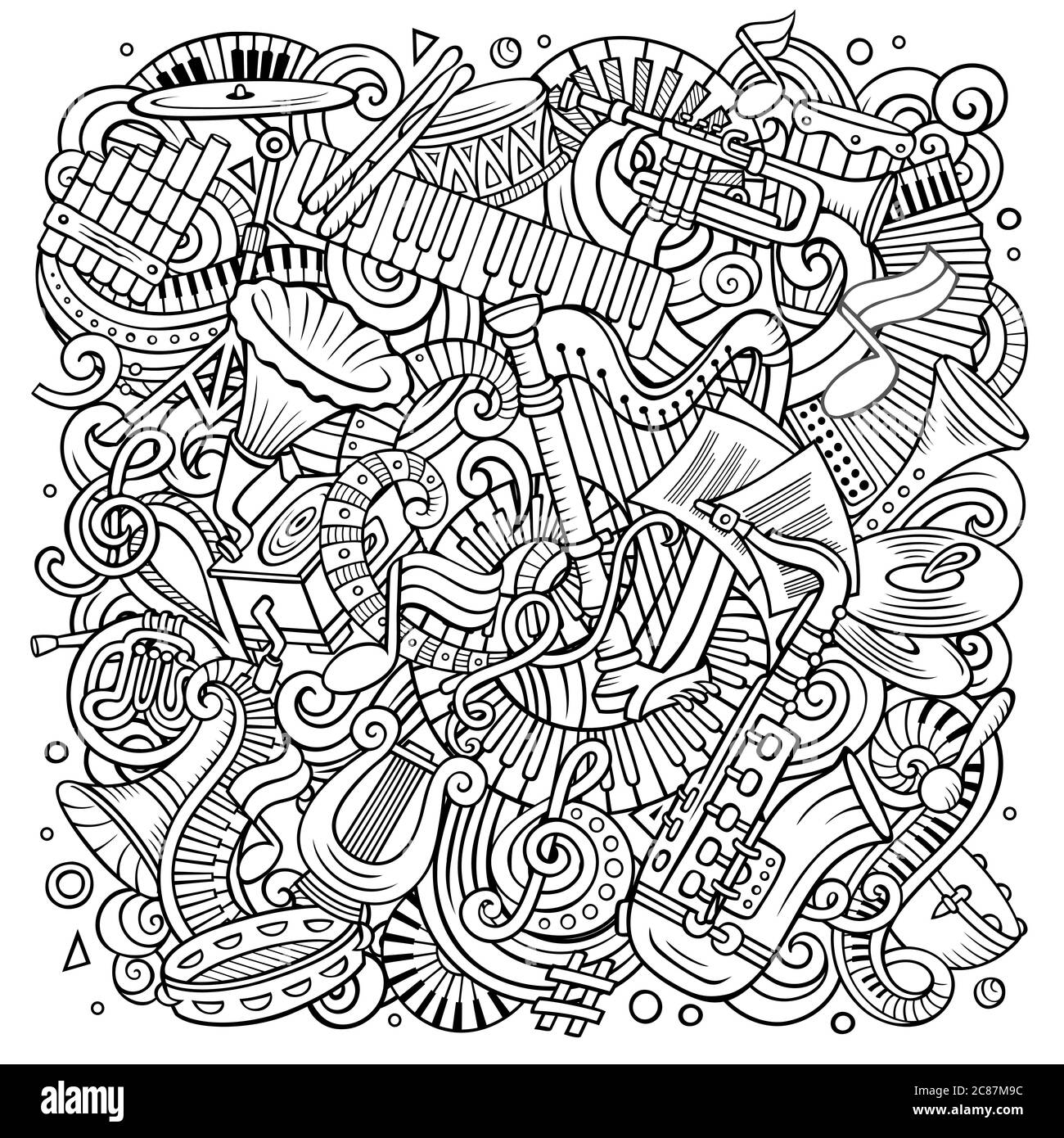 Cartoon vector doodles Classic music illustration Stock Vector Image ...