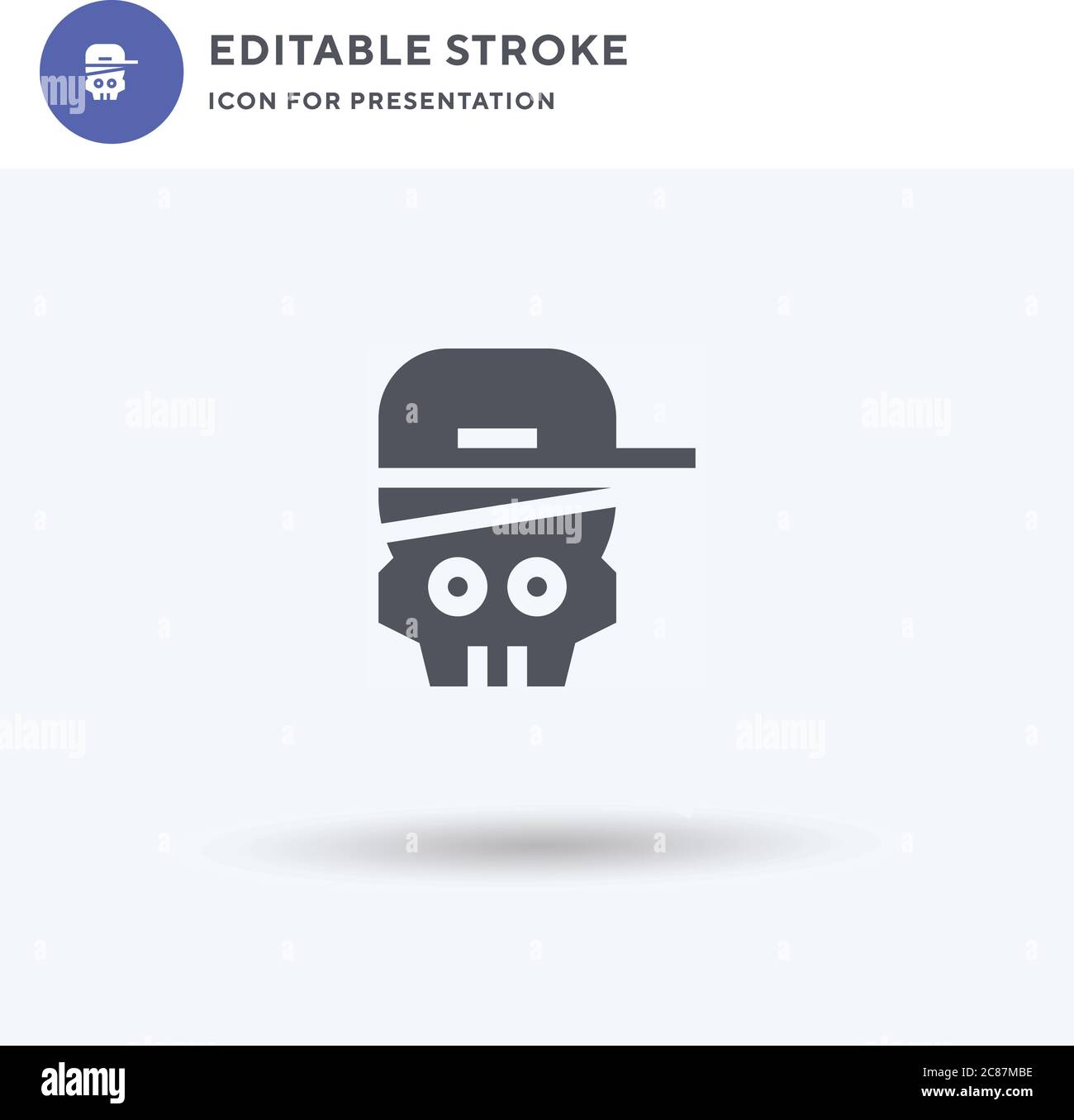 Skull icon vector, filled flat sign, solid pictogram isolated on white ...
