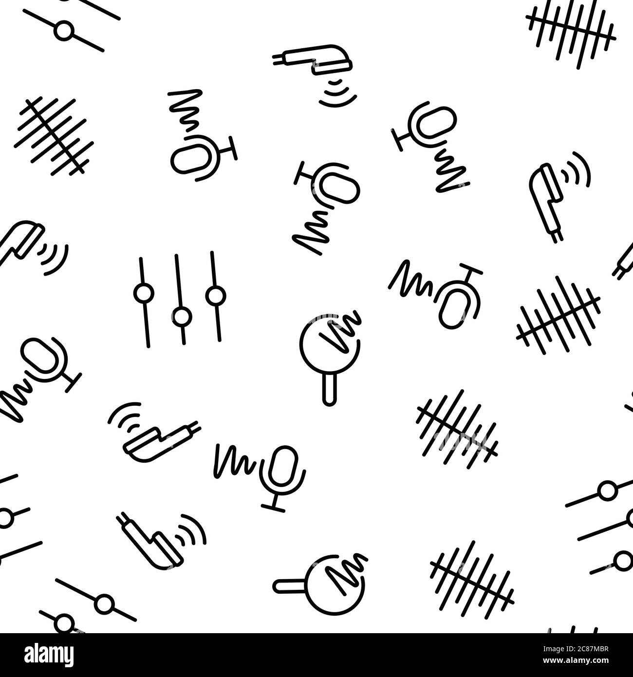 Frequency Pulse Wave Vector Seamless Pattern Stock Vector Image & Art ...