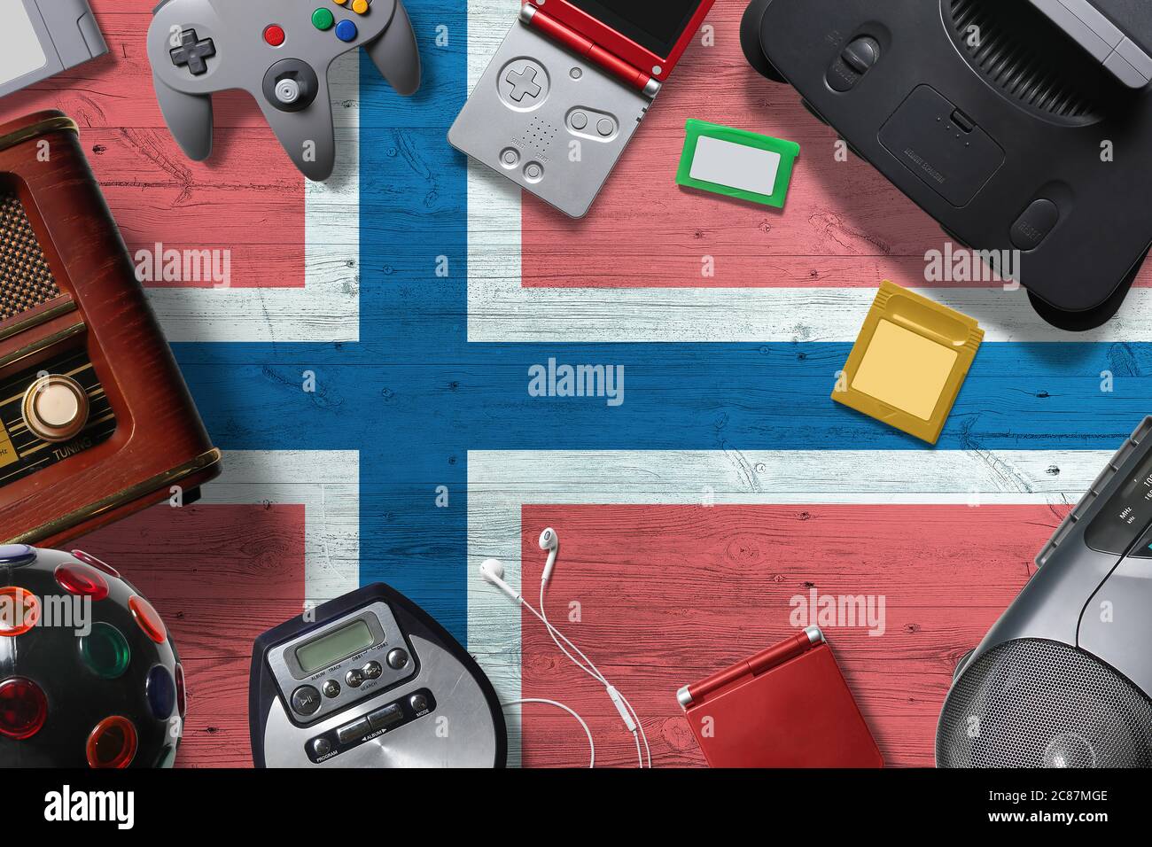 Norway retro gaming concept. A collection of retro video game ...