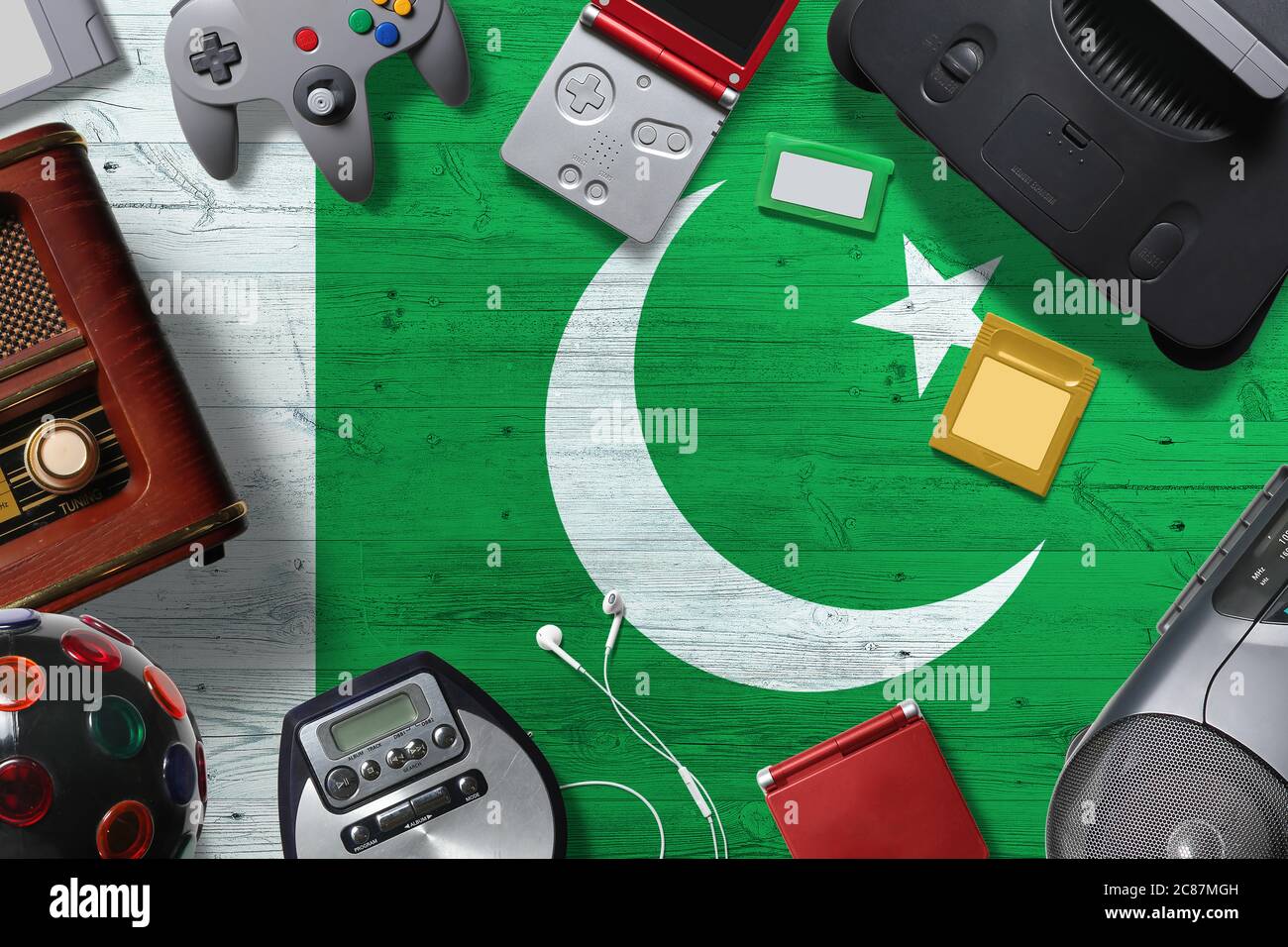 Pakistan retro gaming concept. A collection of retro video game ...