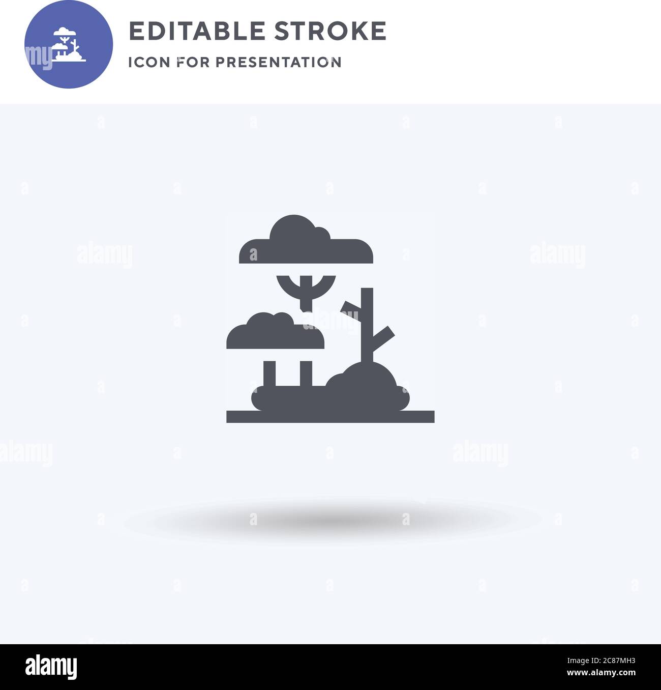 Forest icon vector, filled flat sign, solid pictogram isolated on white ...