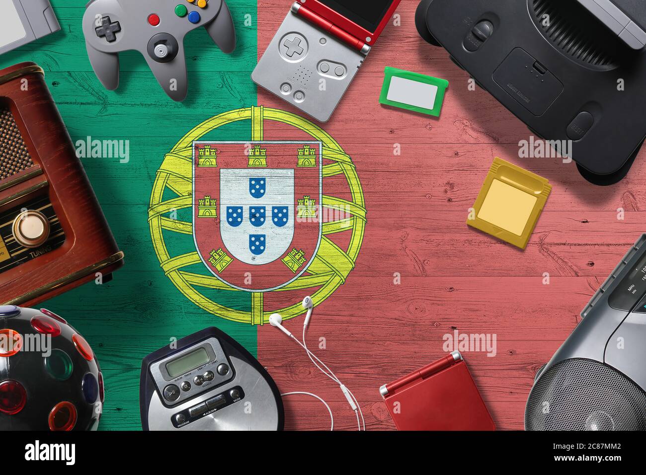 Portugal retro gaming concept. A collection of retro video game ...
