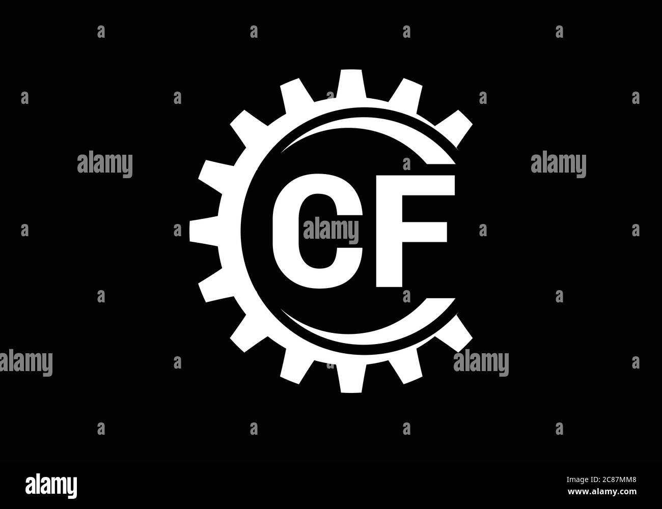 Initial Monogram Letter C F Logo Design Vector Template. C F Letter ...