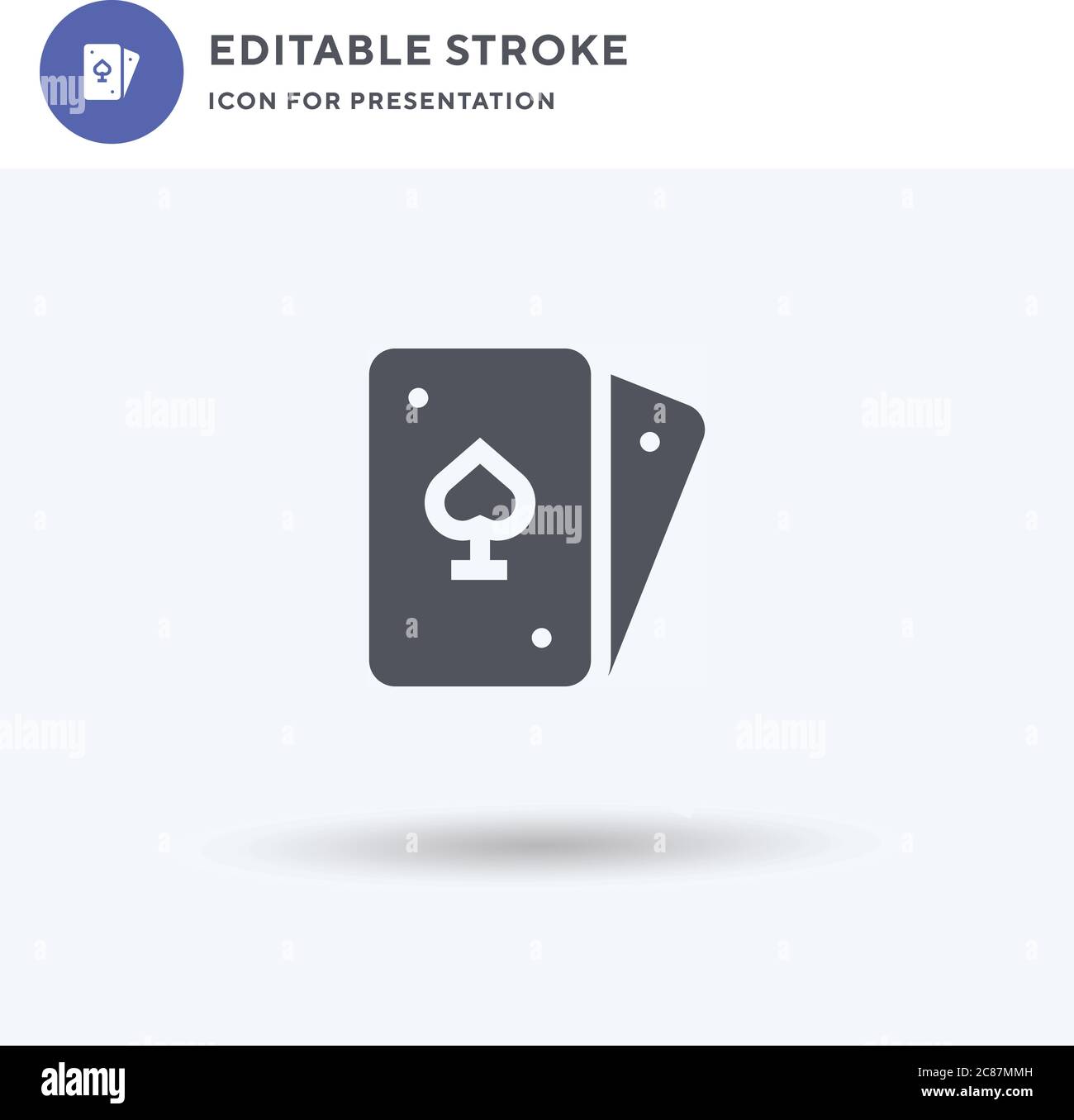 Cards icon vector, filled flat sign, solid pictogram isolated on white ...