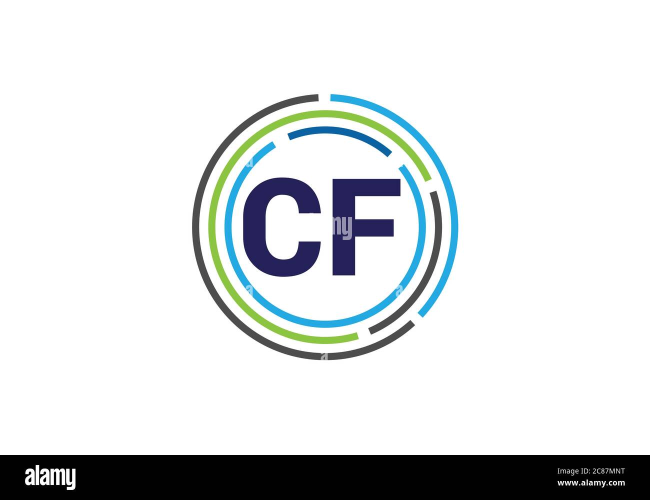 Initial Monogram Letter C F Logo Design Vector Template. C F Letter ...