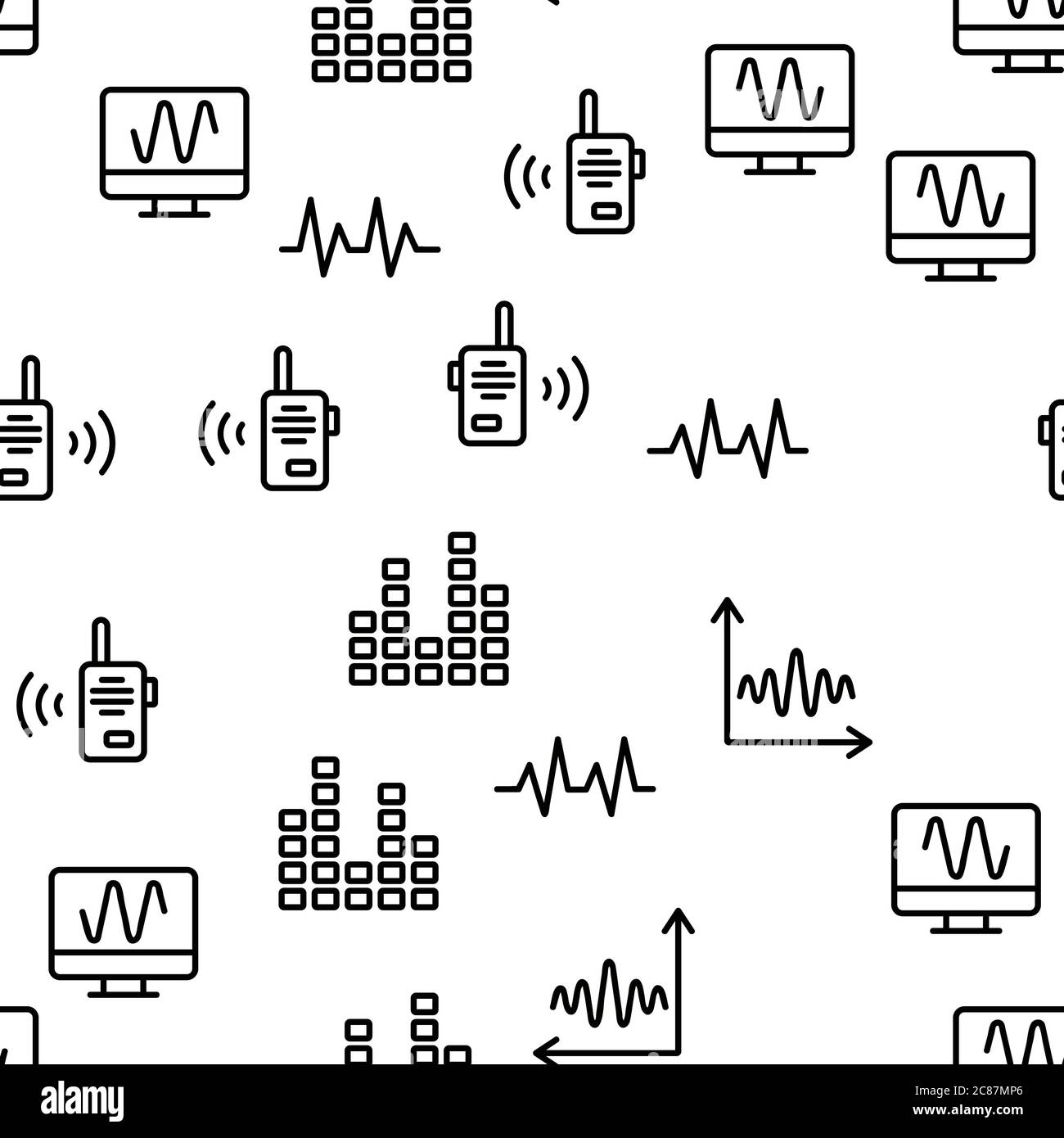 Frequency Pulse Wave Vector Seamless Pattern Stock Vector Image & Art ...