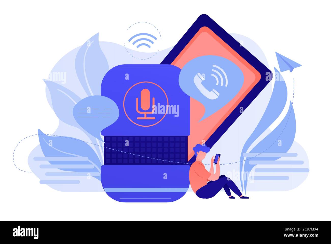 Hands-free phone calling concept vector illustration Stock Vector Image ...