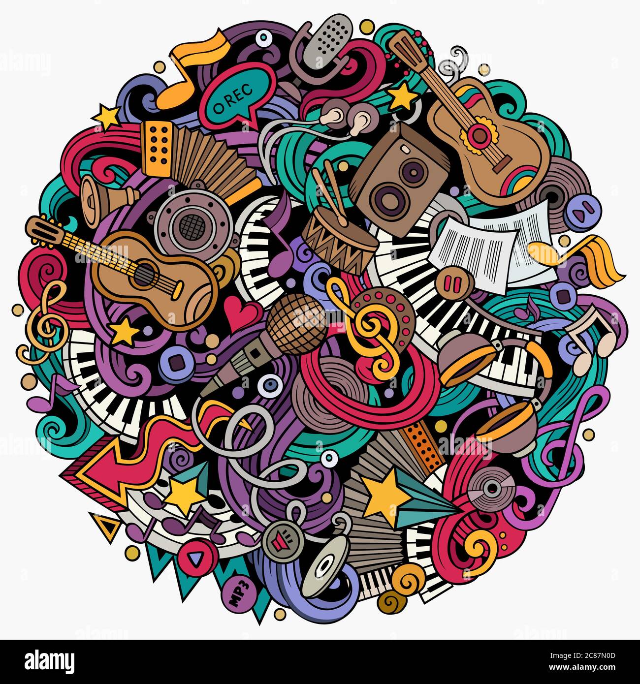 Collage musical instruments Stock Vector Images - Alamy