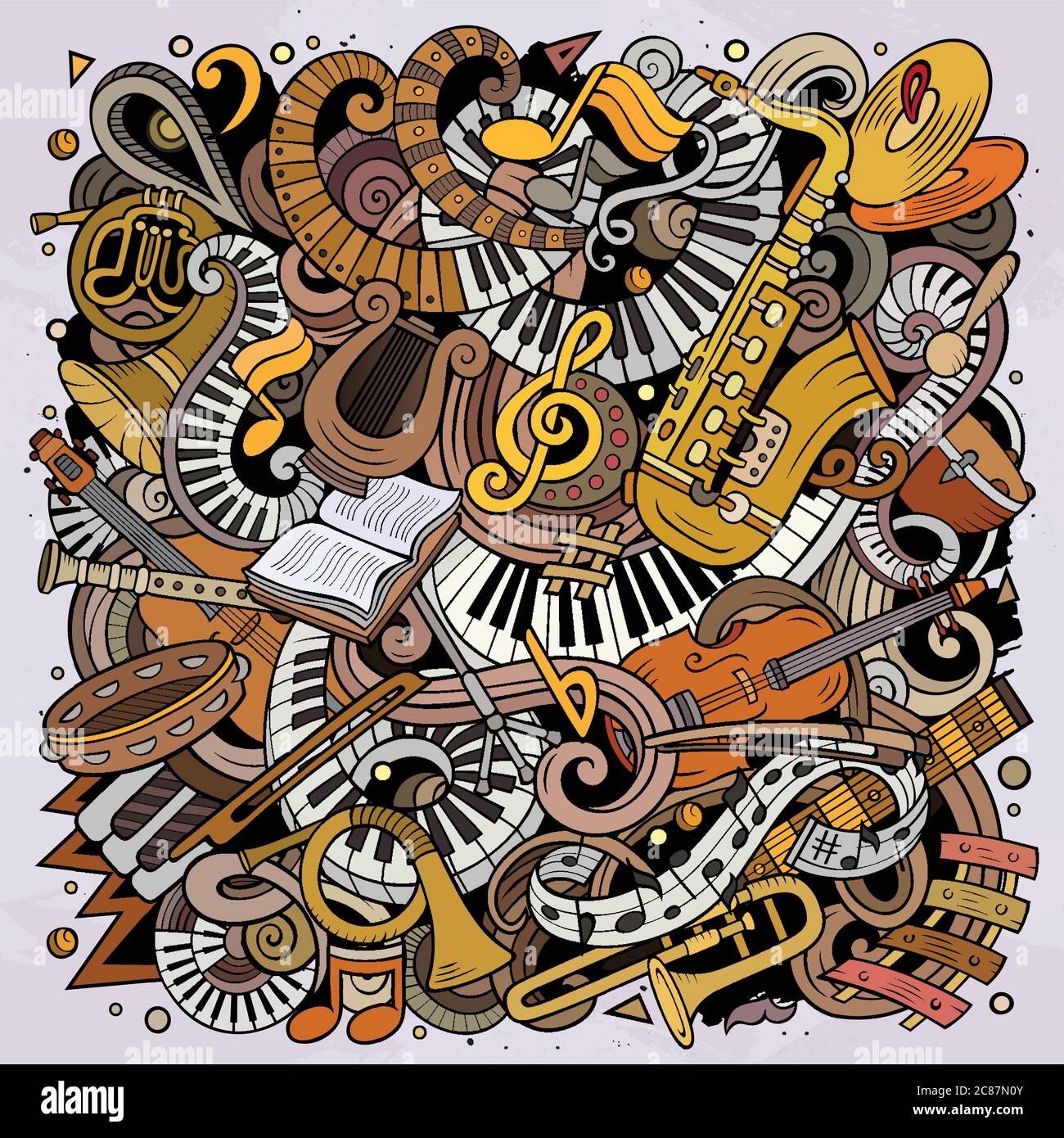 Cartoon vector doodles Classic music illustration Stock Vector Image ...