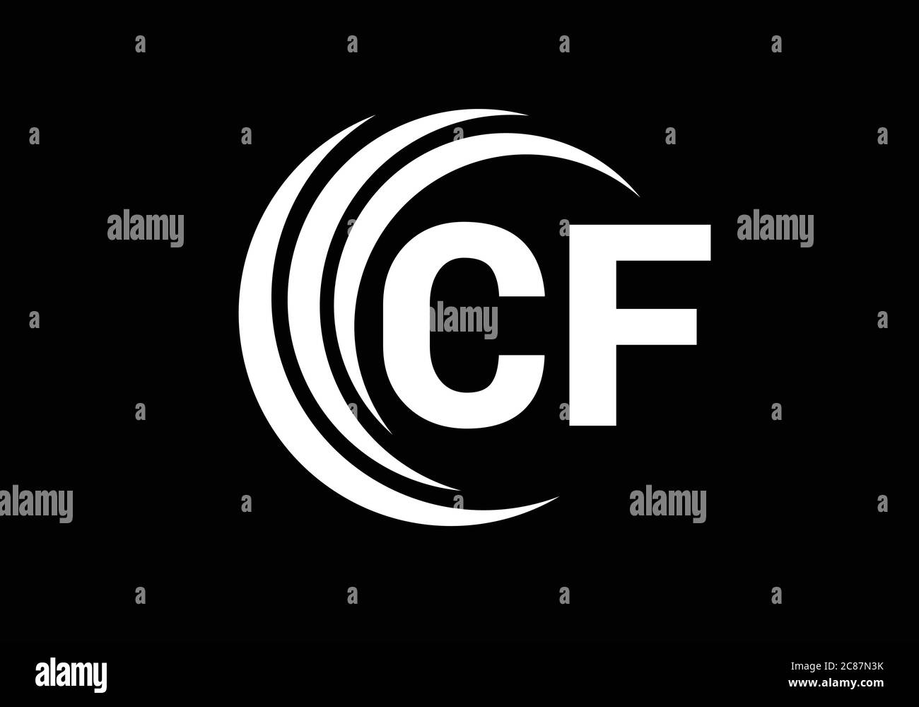 Initial Monogram Letter C F Logo Design Vector Template. C F Letter ...