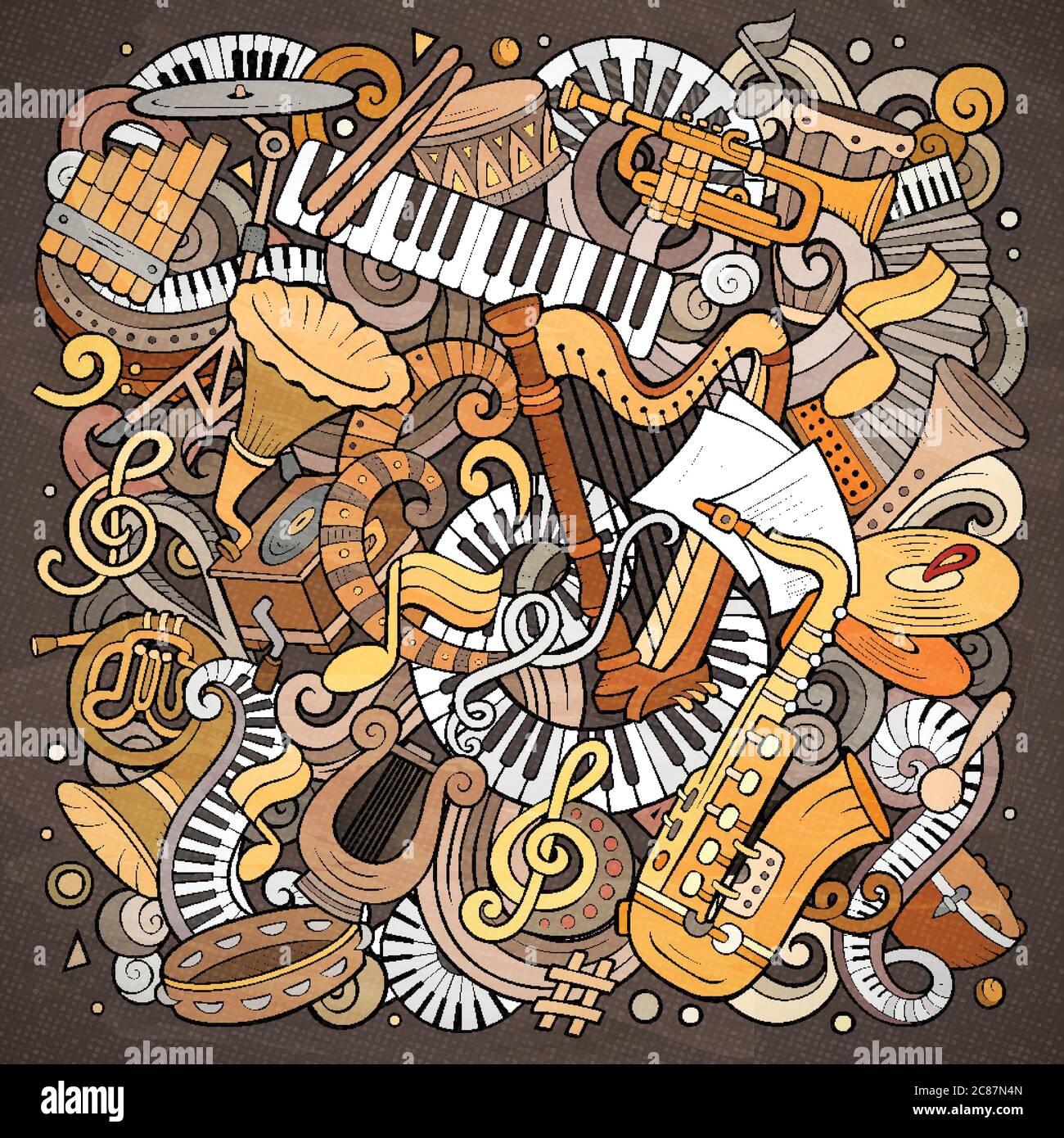 Cartoon vector doodles Classic music illustration Stock Vector Image ...