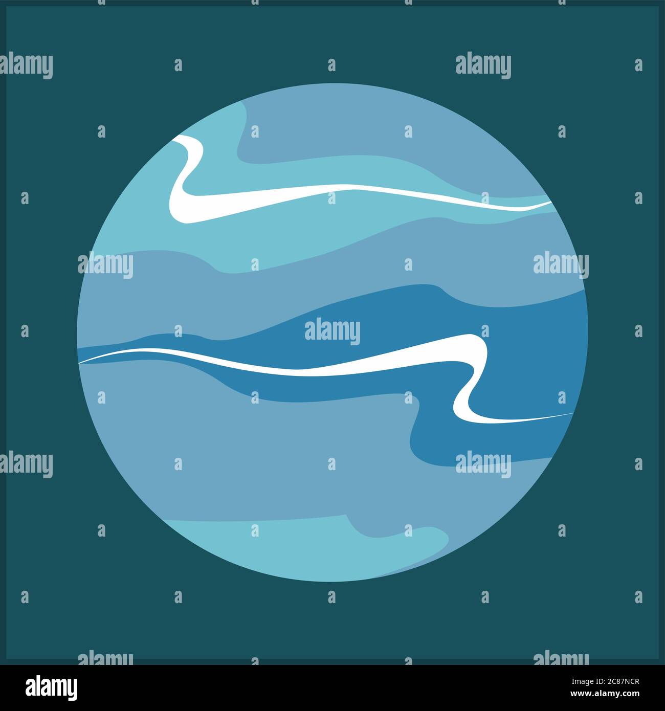 Blue planet earth clouds in night sky. Vector illustration with planet ...