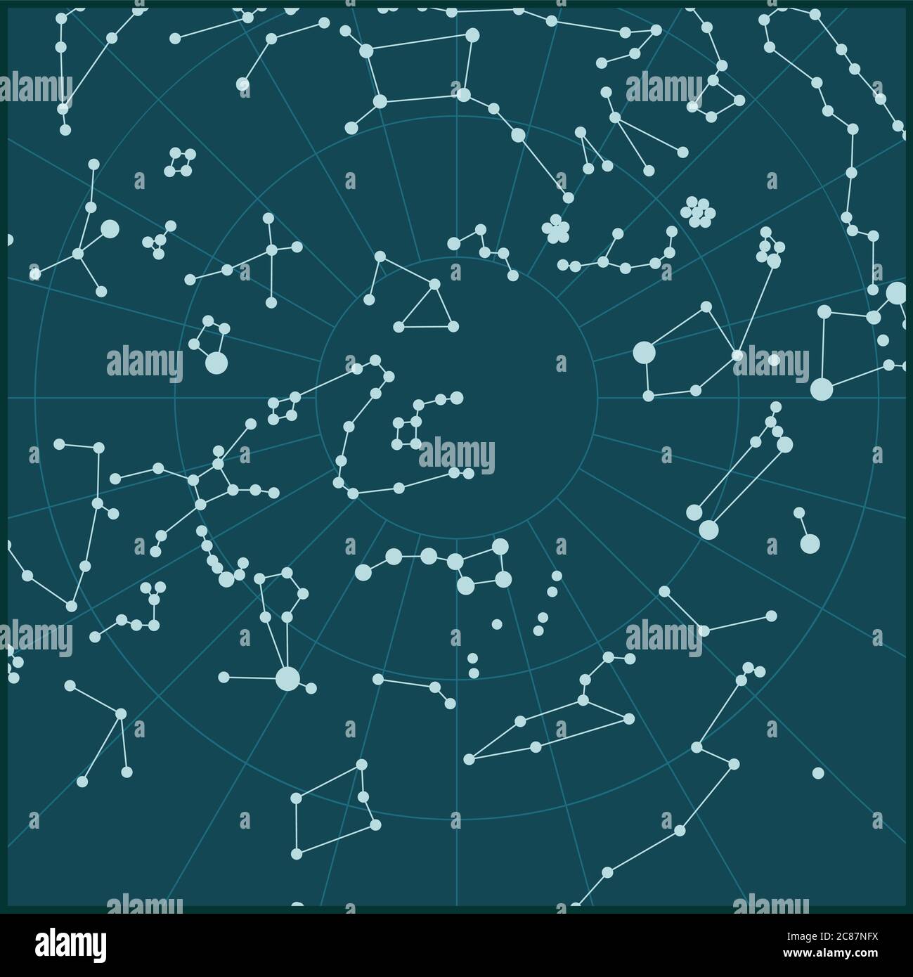 Star map vector illustration. Map of constellations. System star solar ...