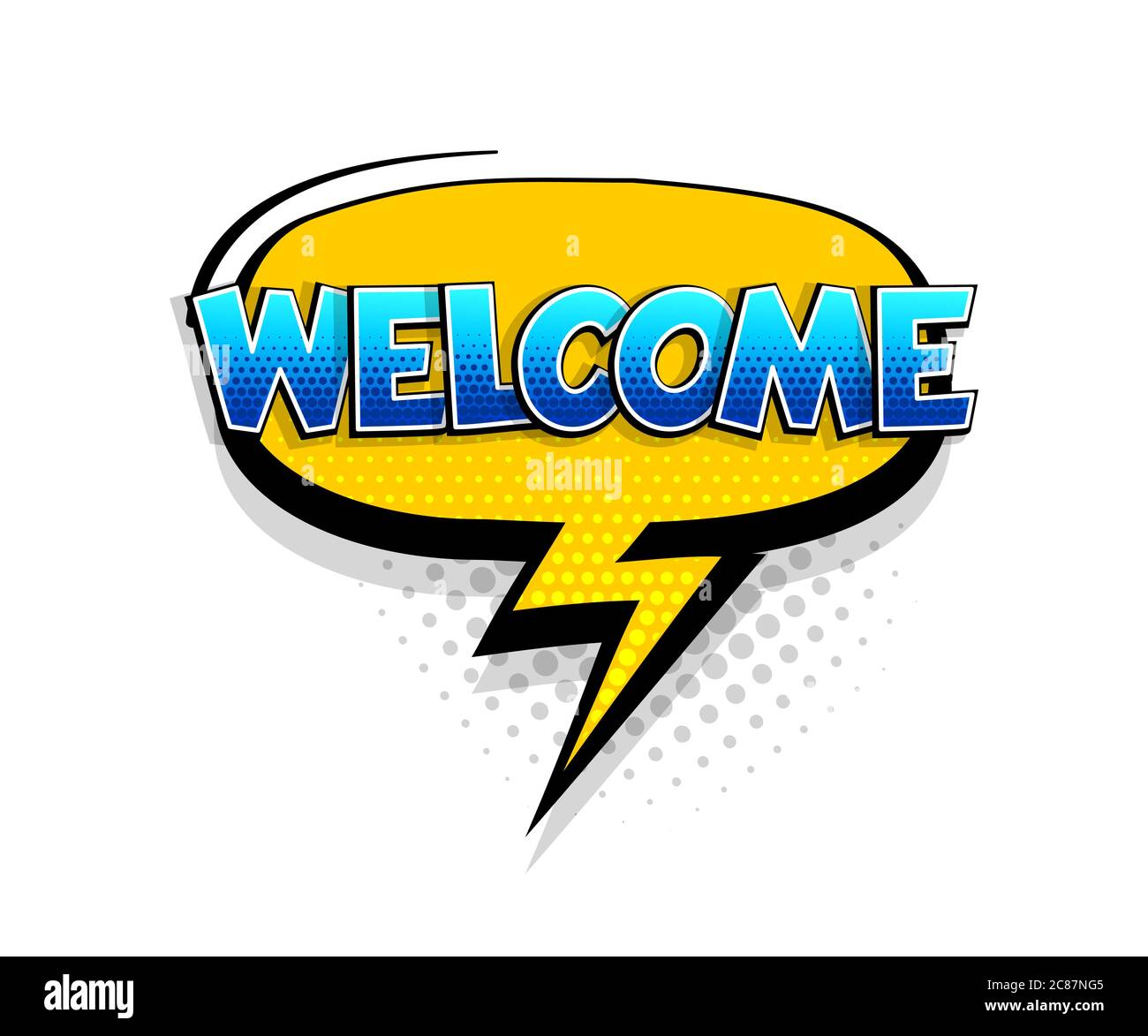 Comic text welcome speech bubble pop art style Stock Vector Image & Art ...