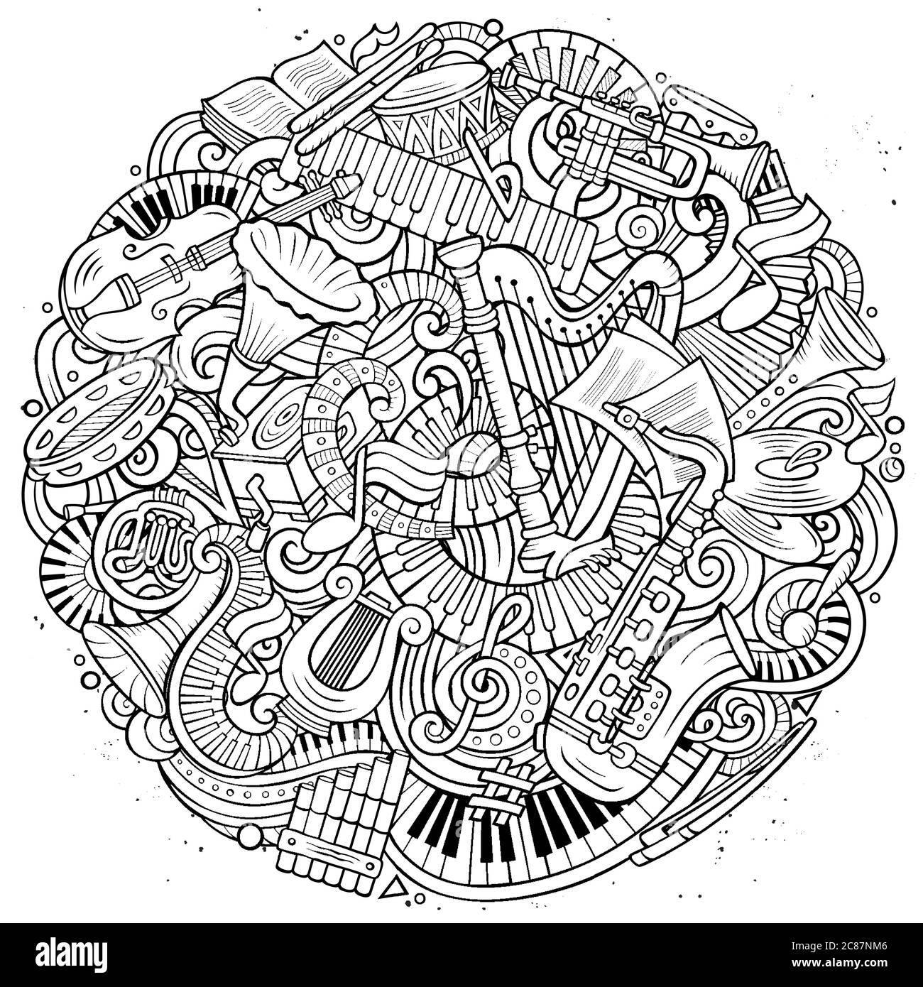 Cartoon vector doodles Classic music illustration Stock Vector Image ...