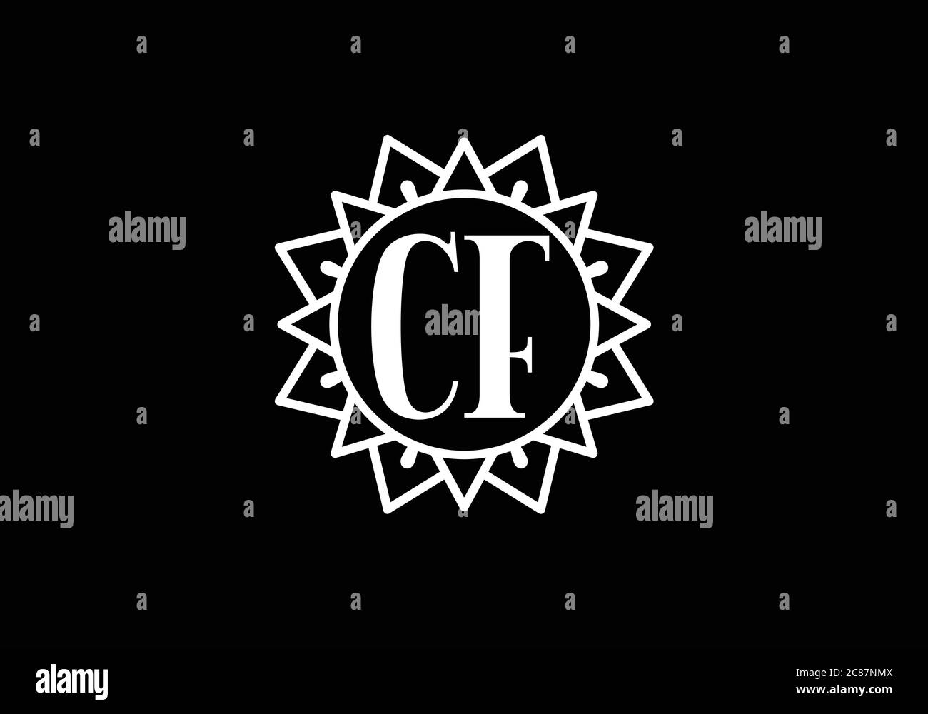 Initial Monogram Letter C F Logo Design Vector Template. C F Letter Logo Design Stock Vector ...