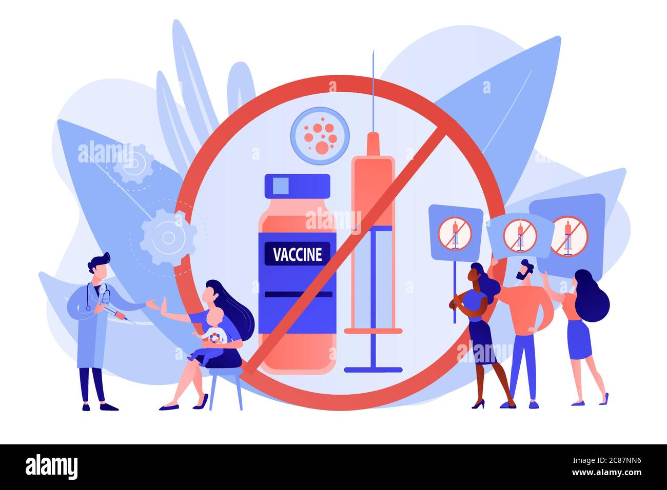 Refusal of vaccination concept vector illustration Stock Vector Image ...